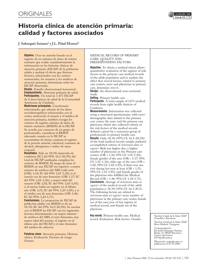Historia Clínica en APS | PDF | Evaluación | Información