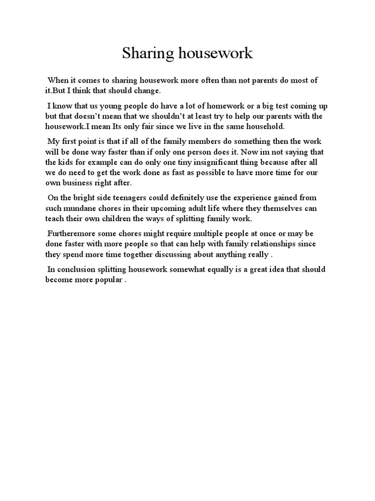 Sharing Housework | PDF