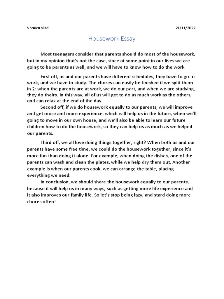 Teens and Shared Housework | PDF