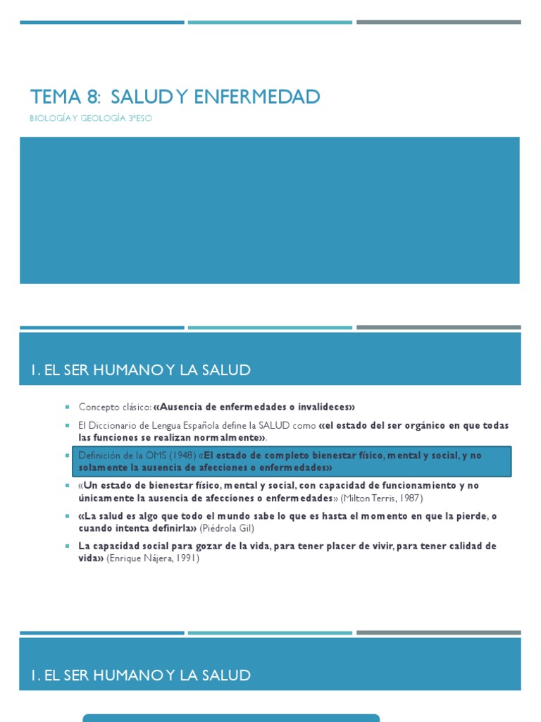 Tema 8. Salud y Enfermedad | PDF | Sistema inmune | Infección