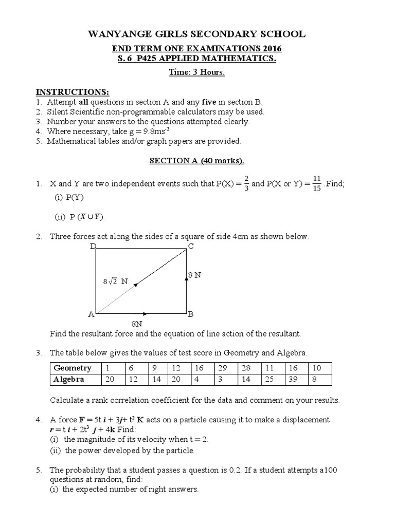 S. 6 Maths | PDF
