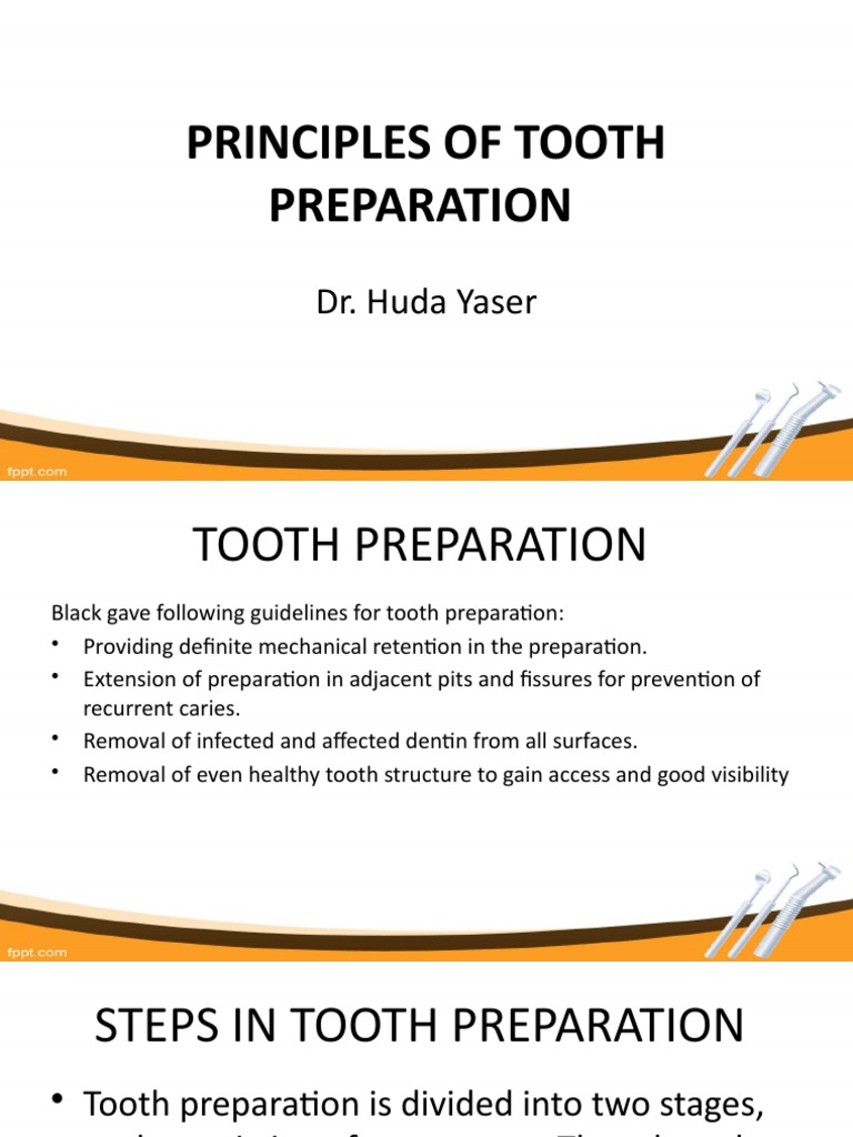 Principles of Tooth Preparation | PDF | Dentistry Branches | Mouth