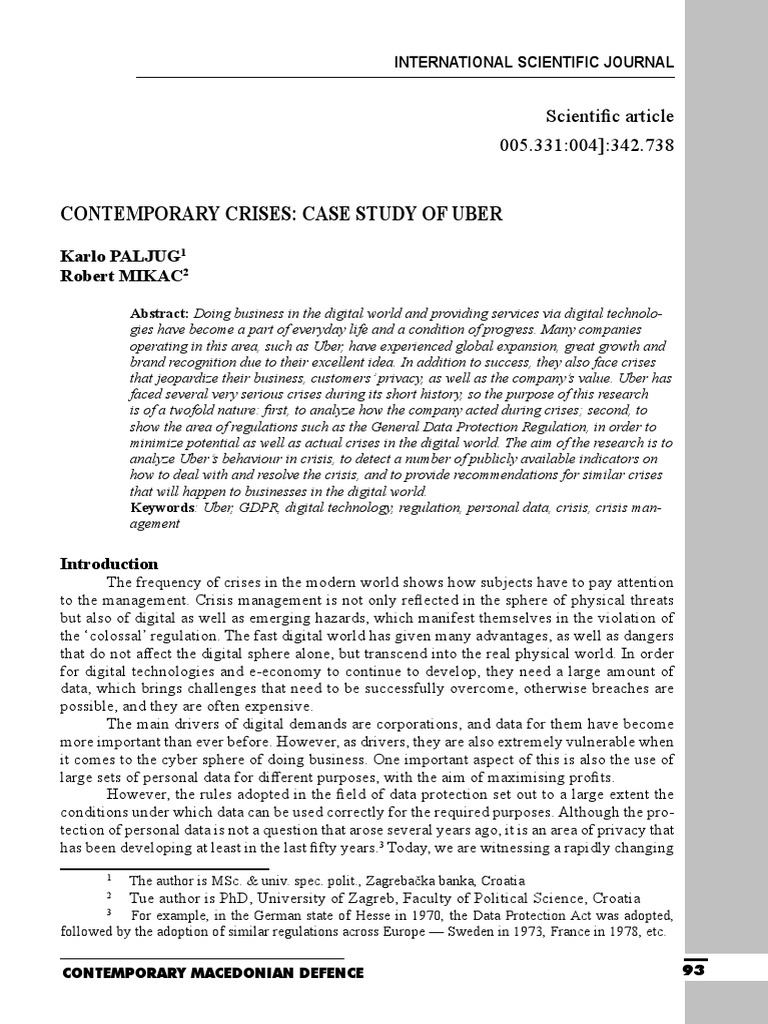 Uber Crisis Management Case Study | PDF | Malware | Crisis Management