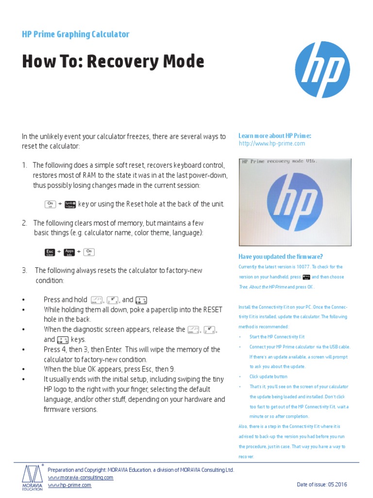 HP Prime Recovery Mode | PDF