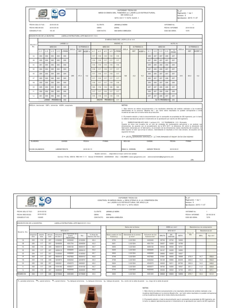 MT-001 Informe Tecnico Muestra 01 | PDF