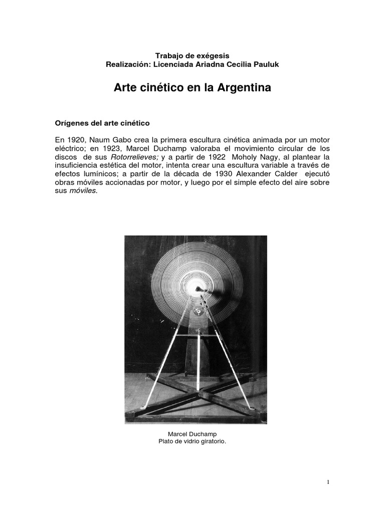 Lic. Ariadna Pauluk. Cinetismo. Trabajo de Exégesis | PDF | Estética ...