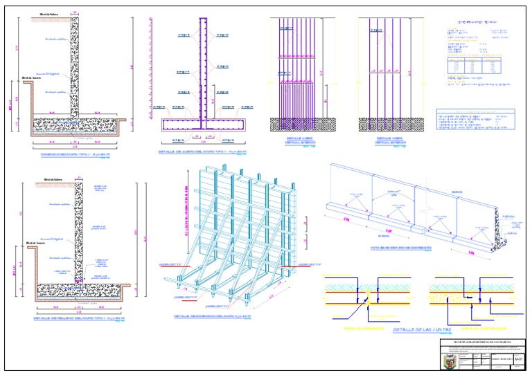 Muros Cementerio - Ok M 01 (A1) | PDF | Ingeniería estructural | Ingeniería de Edificación
