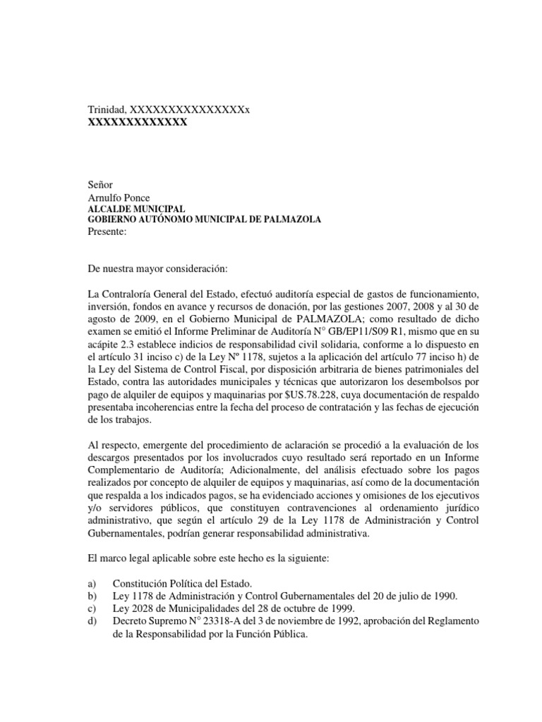 Nota Administrativa - Modelo | PDF | Presupuesto | Regulación