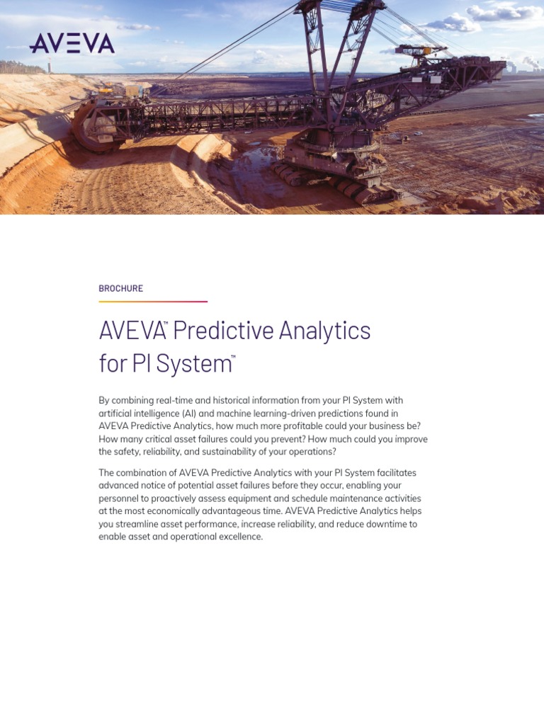 Brochure- AVEVA Predictive Analytics For PI System Mining | PDF | Analytics | Predictive Analytics