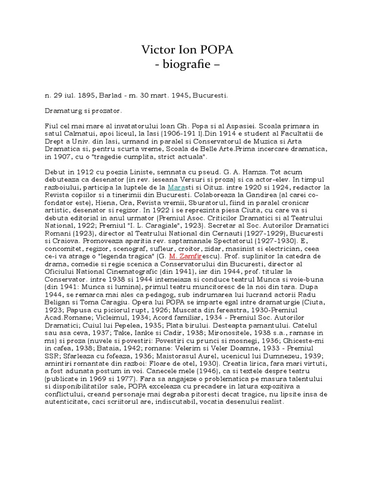 Victor Ion POPA | PDF