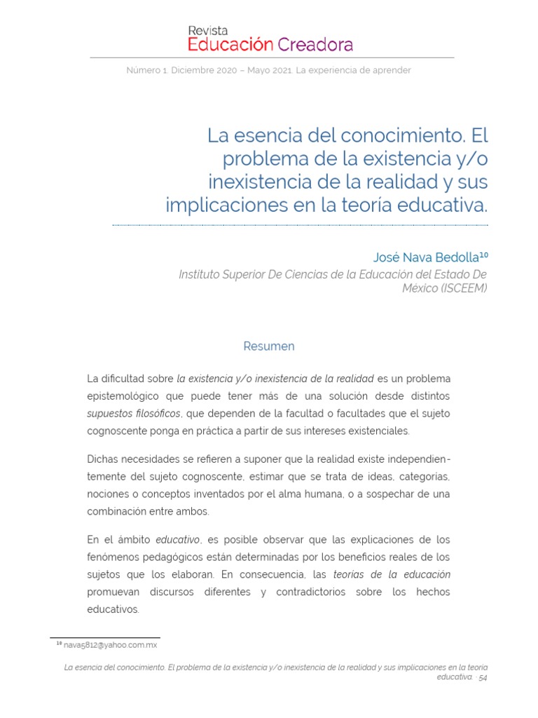 El Problema Del Conocimiento | PDF | Conocimiento | Realidad