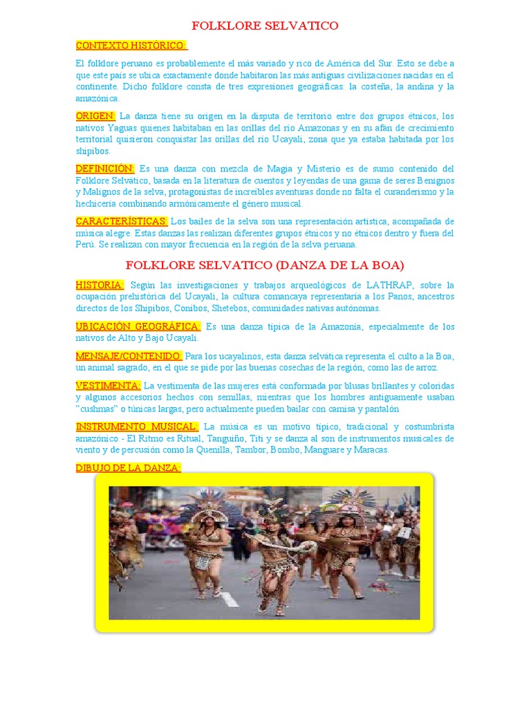 Folklore Selvatico | PDF | Bailes | Selva amazónica