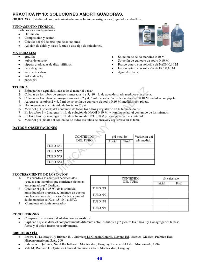 Práctica 5 Soluciones Buffer | PDF | Solución tampón | Ph