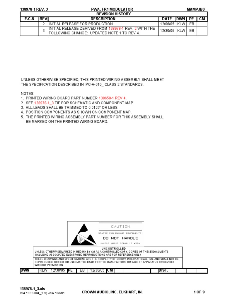 PRX Series Modulator Parts List | PDF | Electrical Resistance And ...