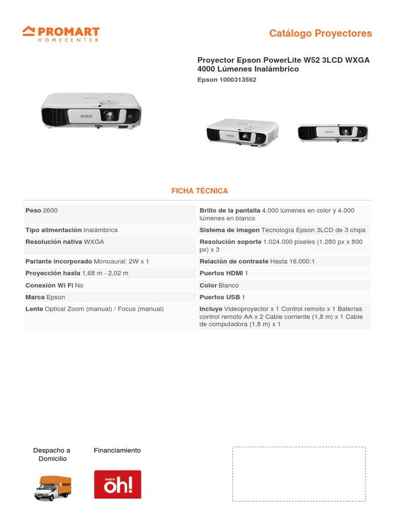Ficha Tecnica Proyector | PDF
