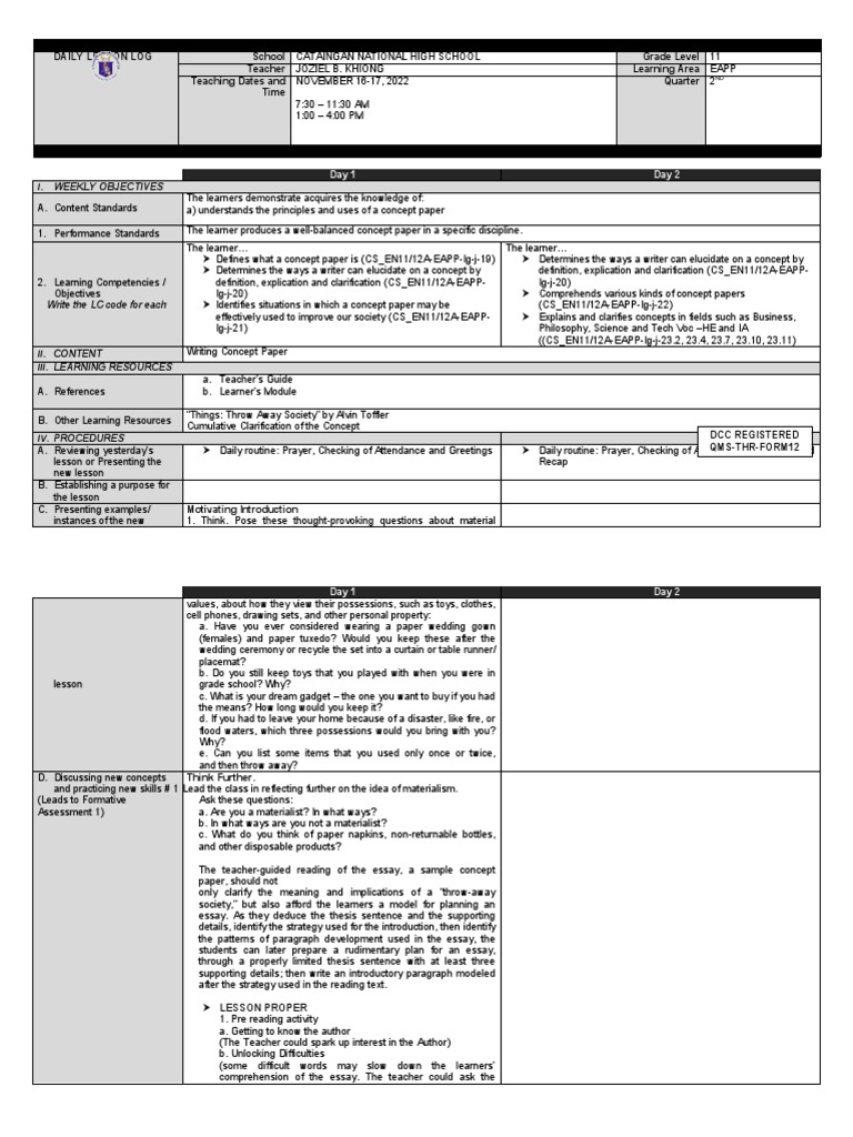 DLL WK-7 Concept-Paper | PDF | Learning | Cognitive Science