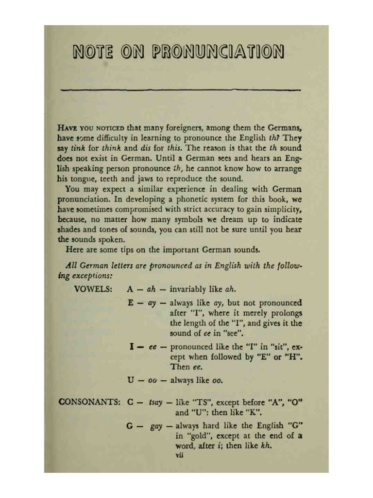 He Berlitz Self-Teacher - German - Note On Pronuntiation | PDF ...