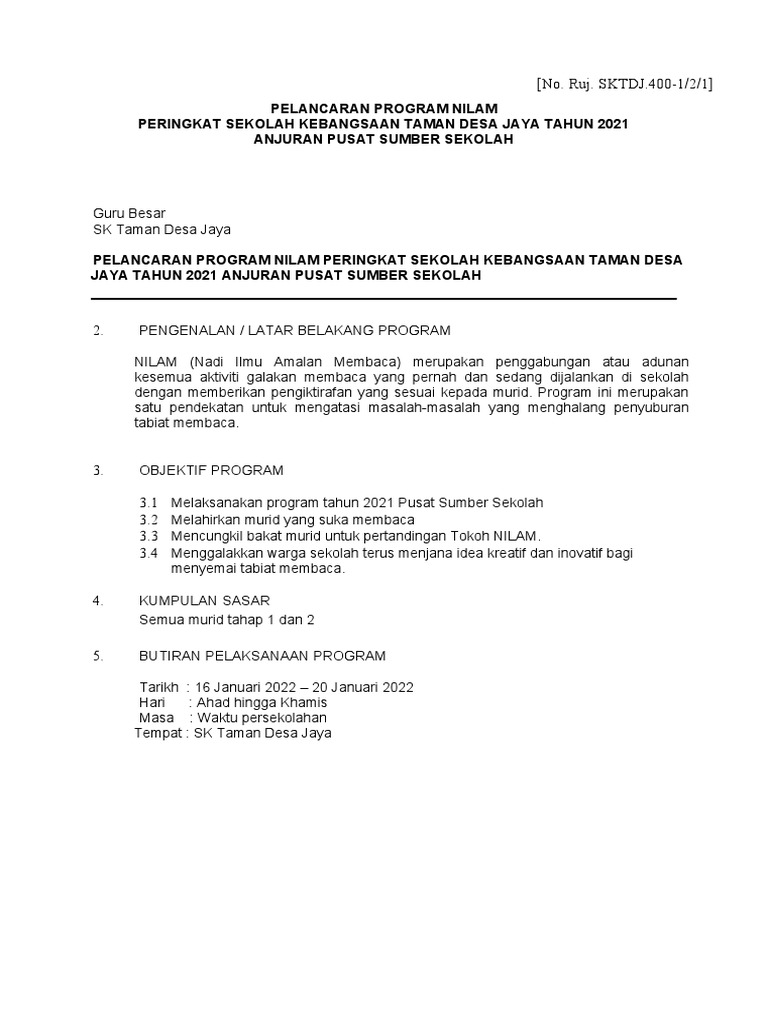 Pelancaran NILAM JAN 2021 | PDF