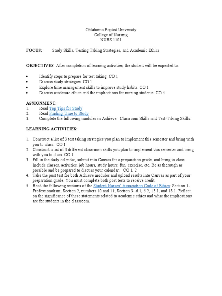 2019 Learning Guide Study Skills, Test Taking Strategies, and Academic ...