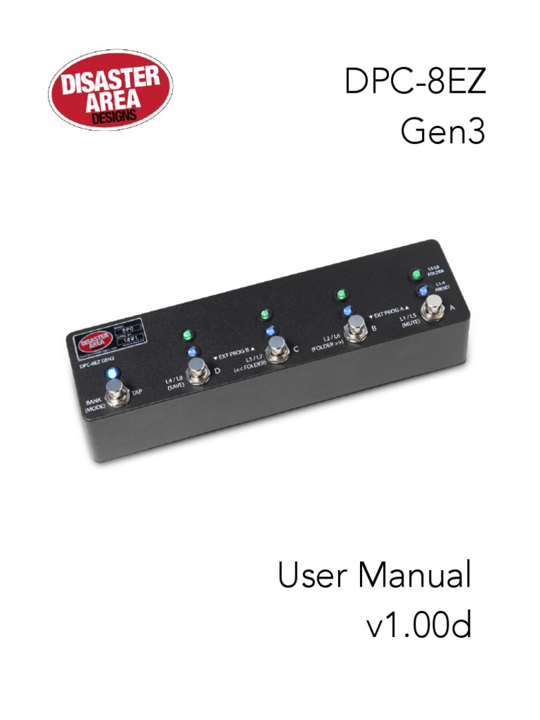Disaster Area DPC-8EZ Gen3 Manual v1.00d | PDF | Usb | Amplifier