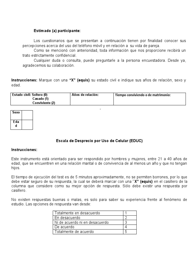 Escalas Educ y Mss | PDF