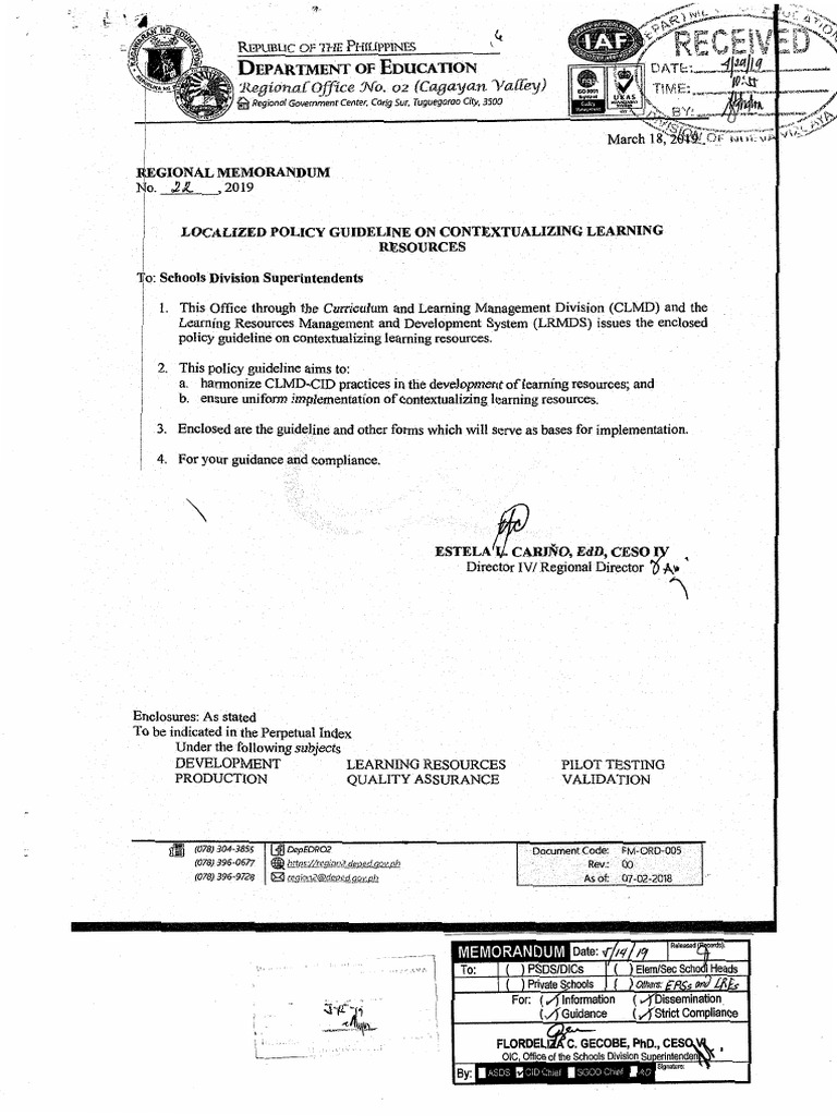 Localized Guideline On Contextualizing Learning Resources | PDF ...