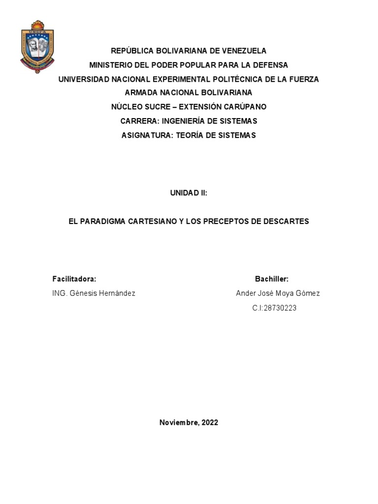 El Paradigma Cartesiano | PDF | René Descartes | Paradigma