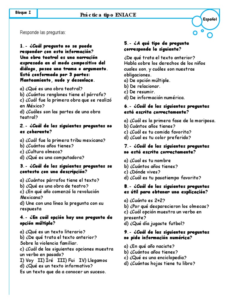 Preguntas sobre Obras Teatrales | PDF