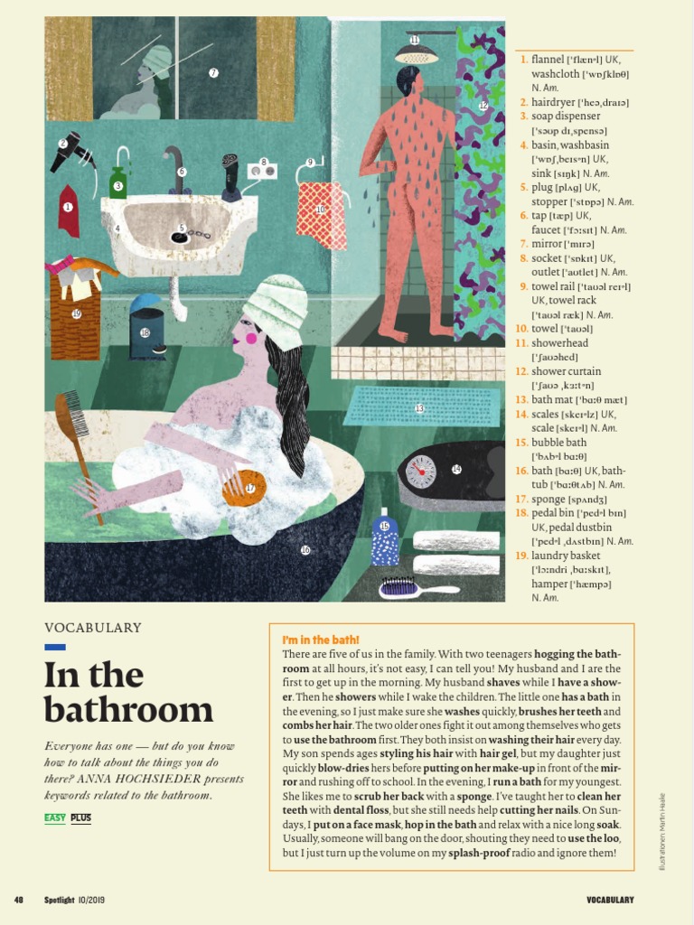 Bathroom Vocabulary Worksheet | PDF | Bathroom | Home & Garden