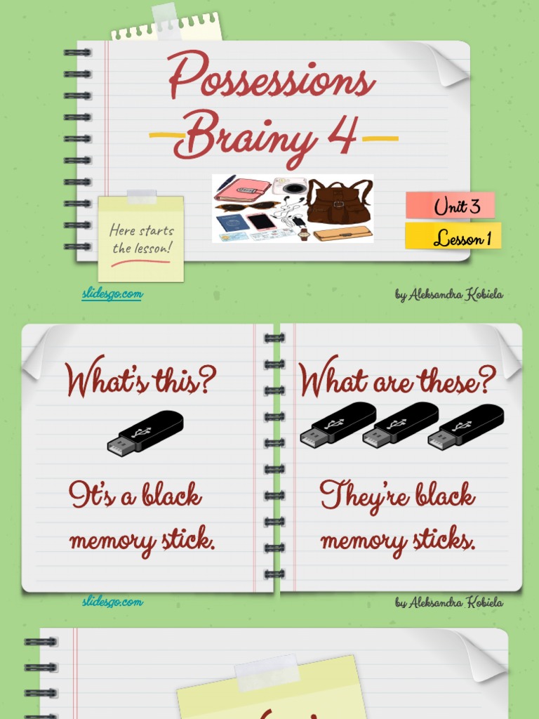 Brainy 4 Unit 3 Lesson 1 Possesions | PDF