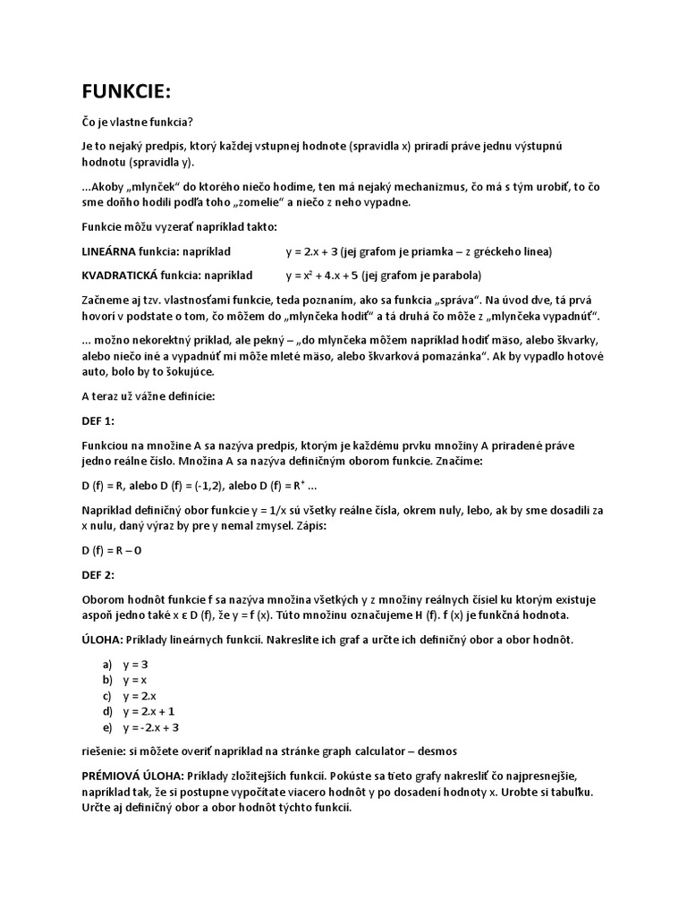 Funkcie - 1a 4 | PDF