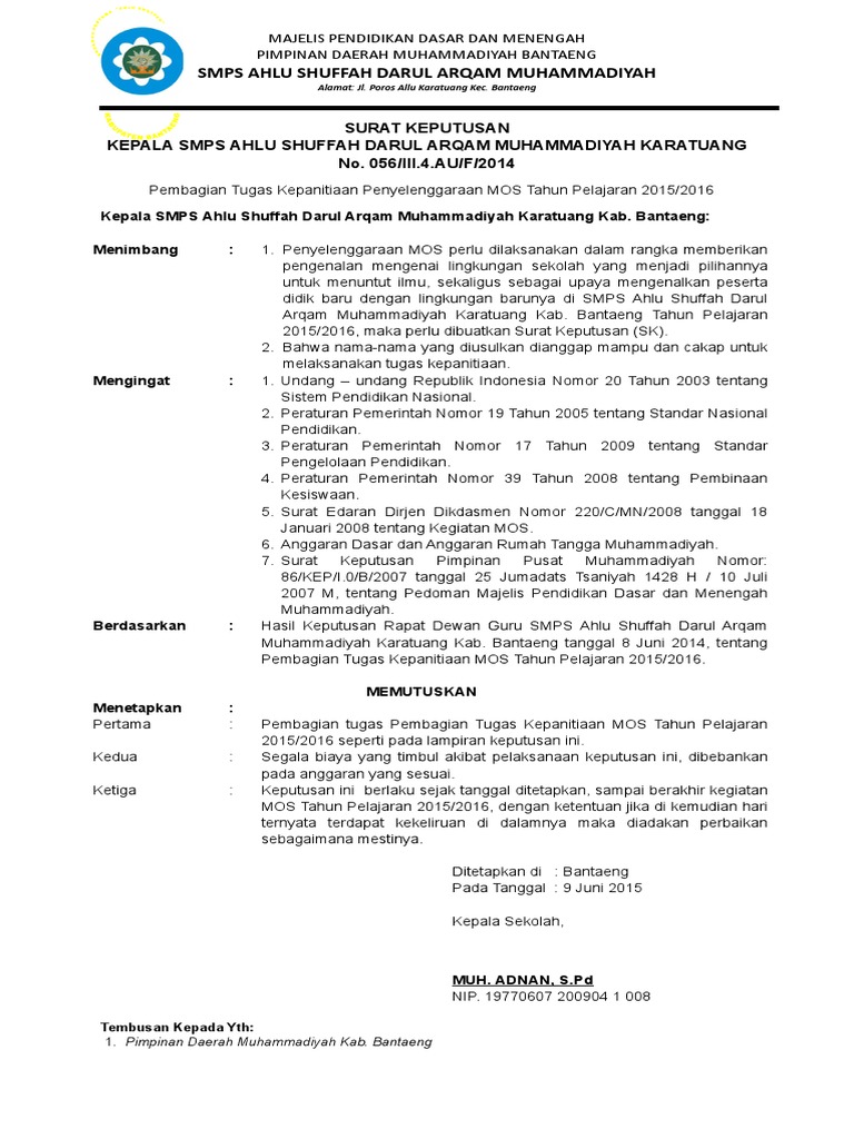 SK Panitia Mos 2015-2016 | PDF