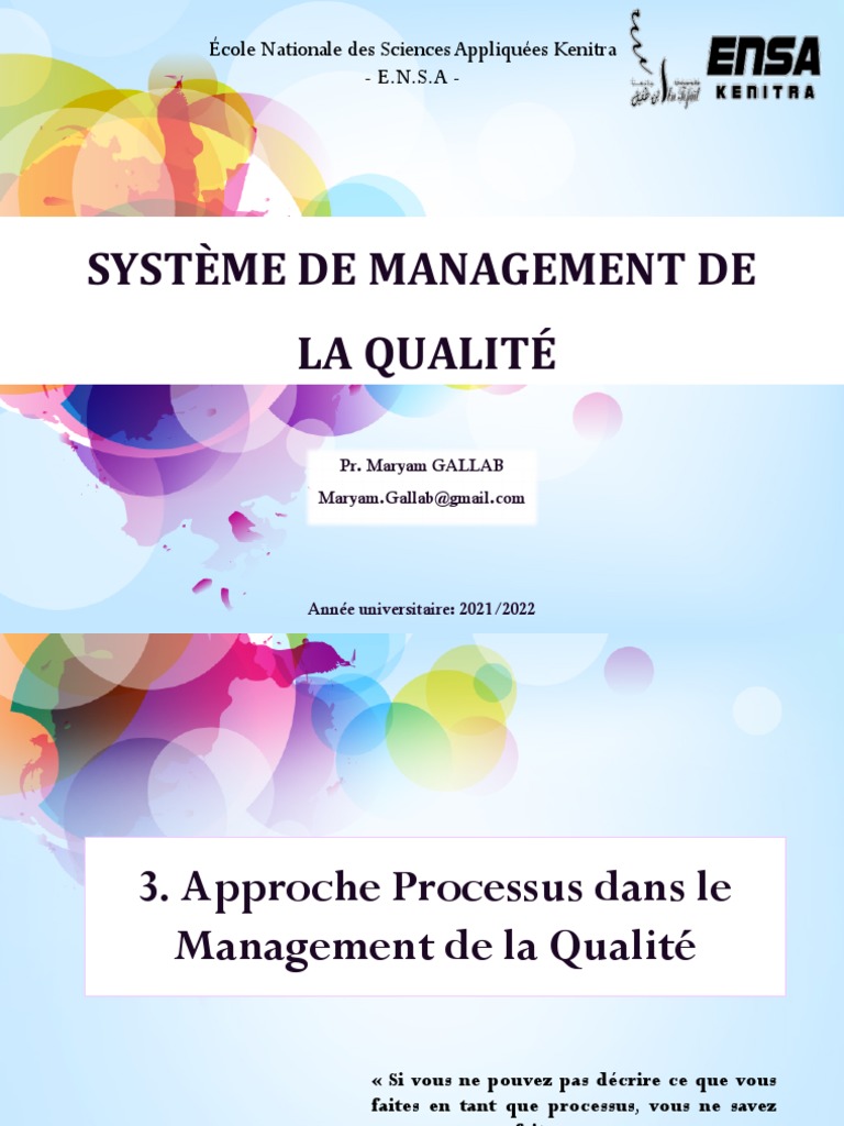 Approche Processus | PDF | Planification | Commercialisation