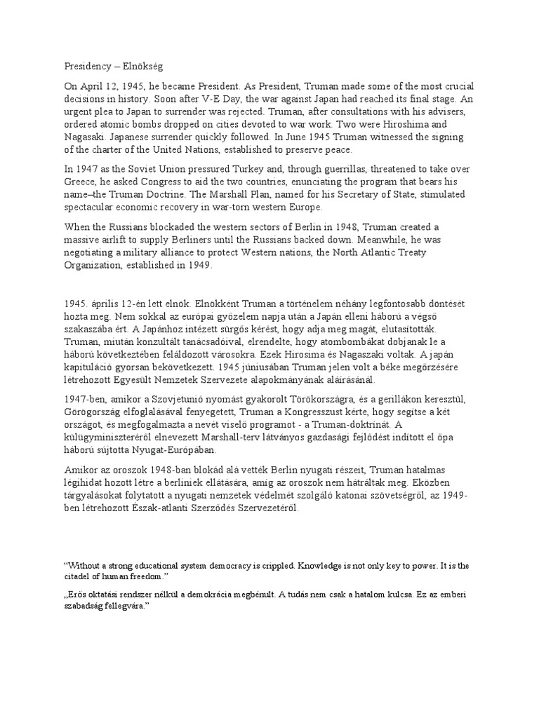 Harry S. Truman | PDF