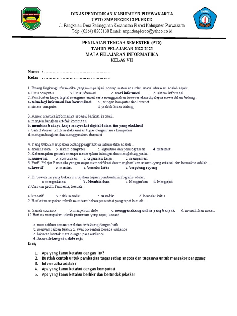 Soal Pts Informatika | PDF