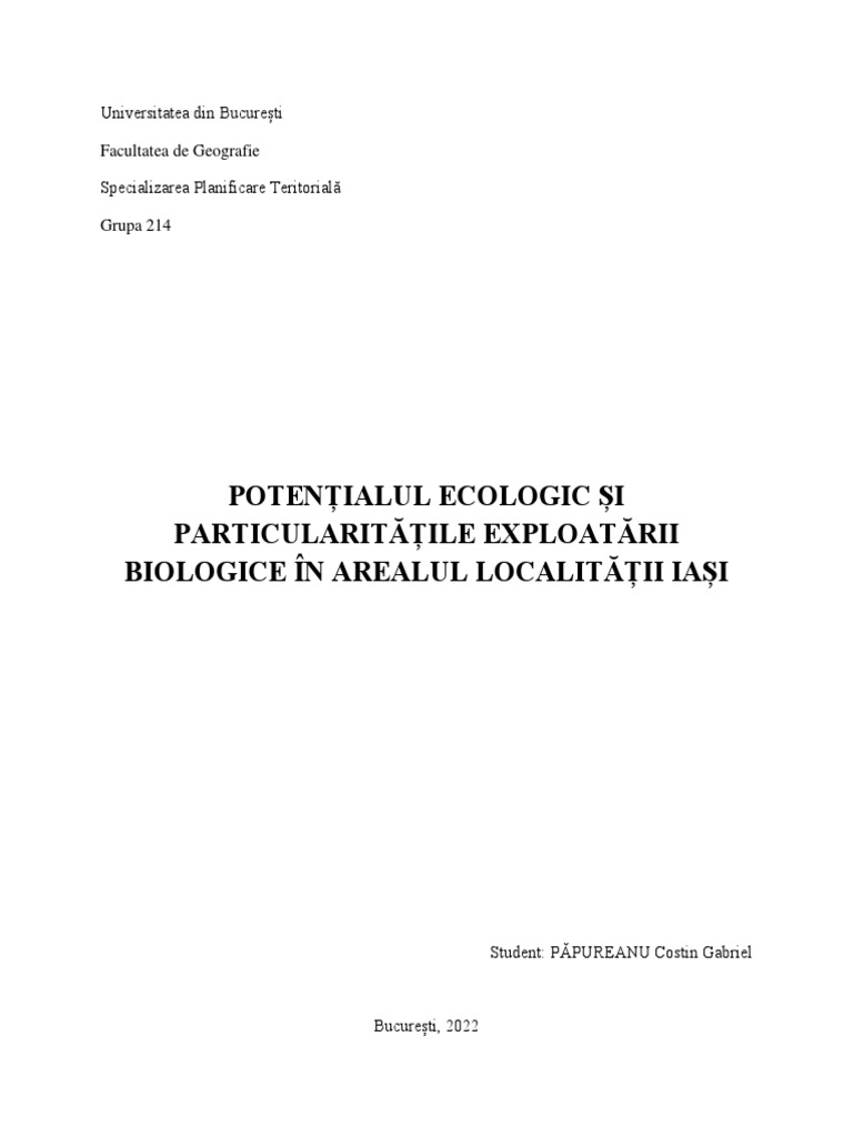 Proiect Biogeografie | PDF