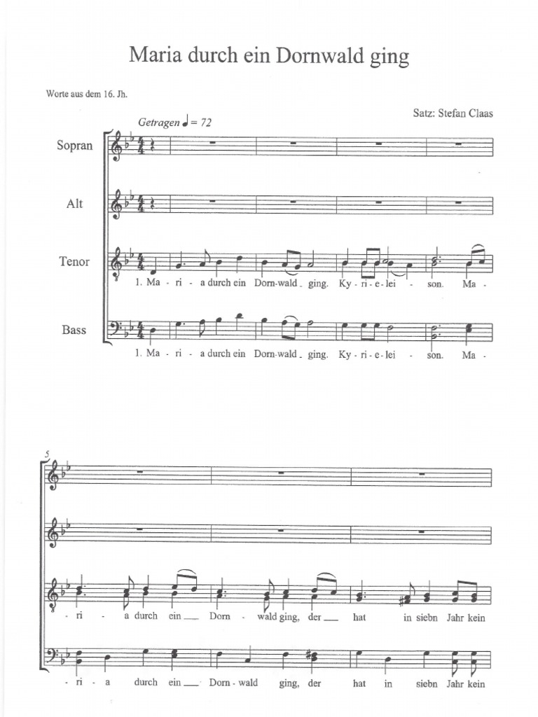 Maria Durch Ein Dornwald Ging | PDF
