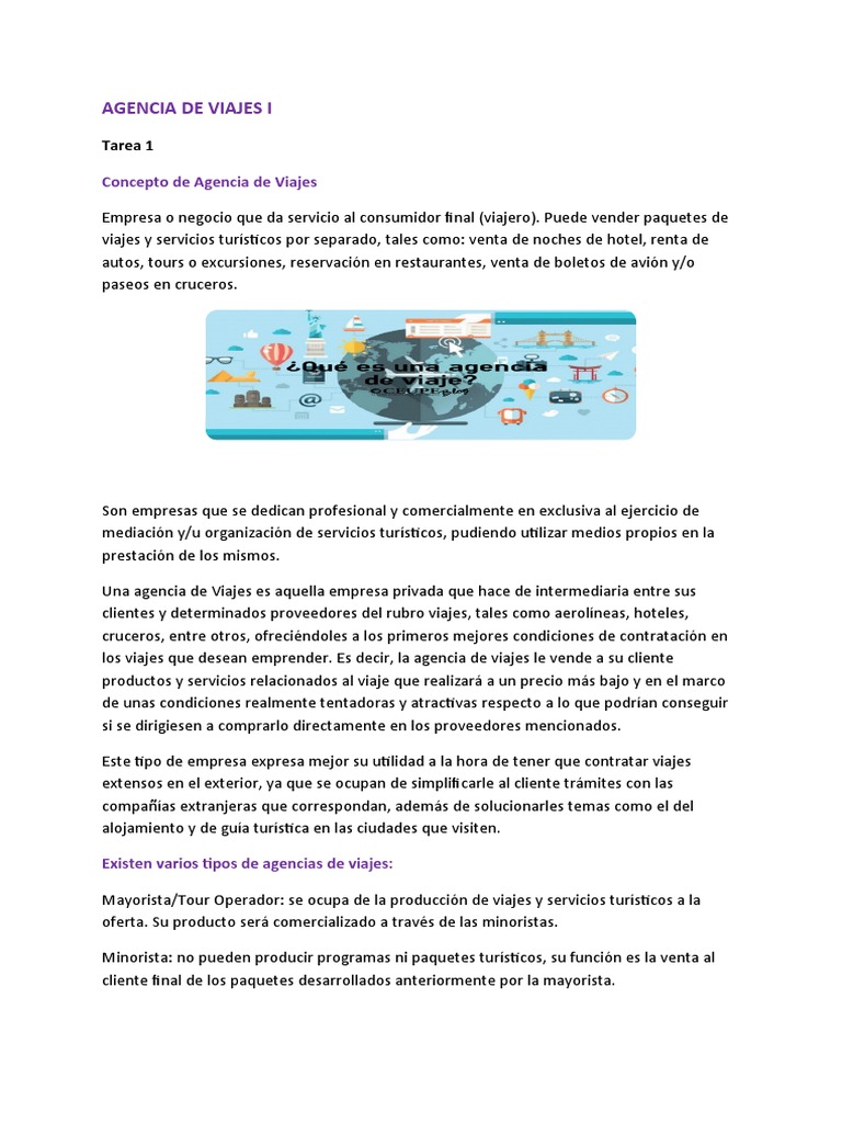 Concepto y Evolución de Agencias de Viajes | PDF