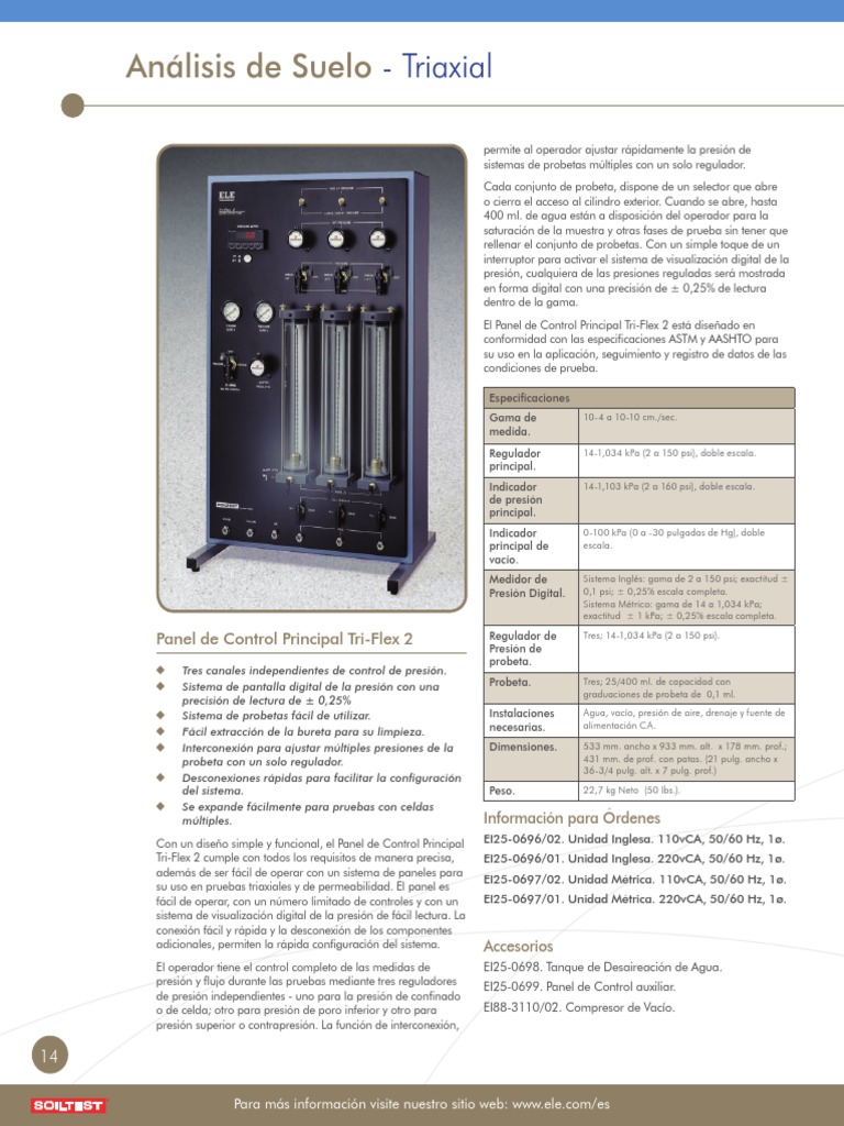 Panel de Control Tri-Flex 2 para Pruebas Triaxiales | PDF | Pascal (Unidad)