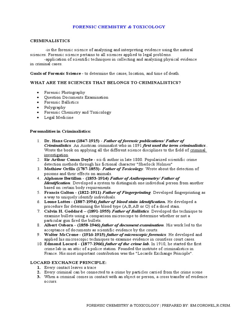 FORENSIC CHEMISTRY and TOXICOLOGY CRIMIN | PDF | Mass Spectrometry ...