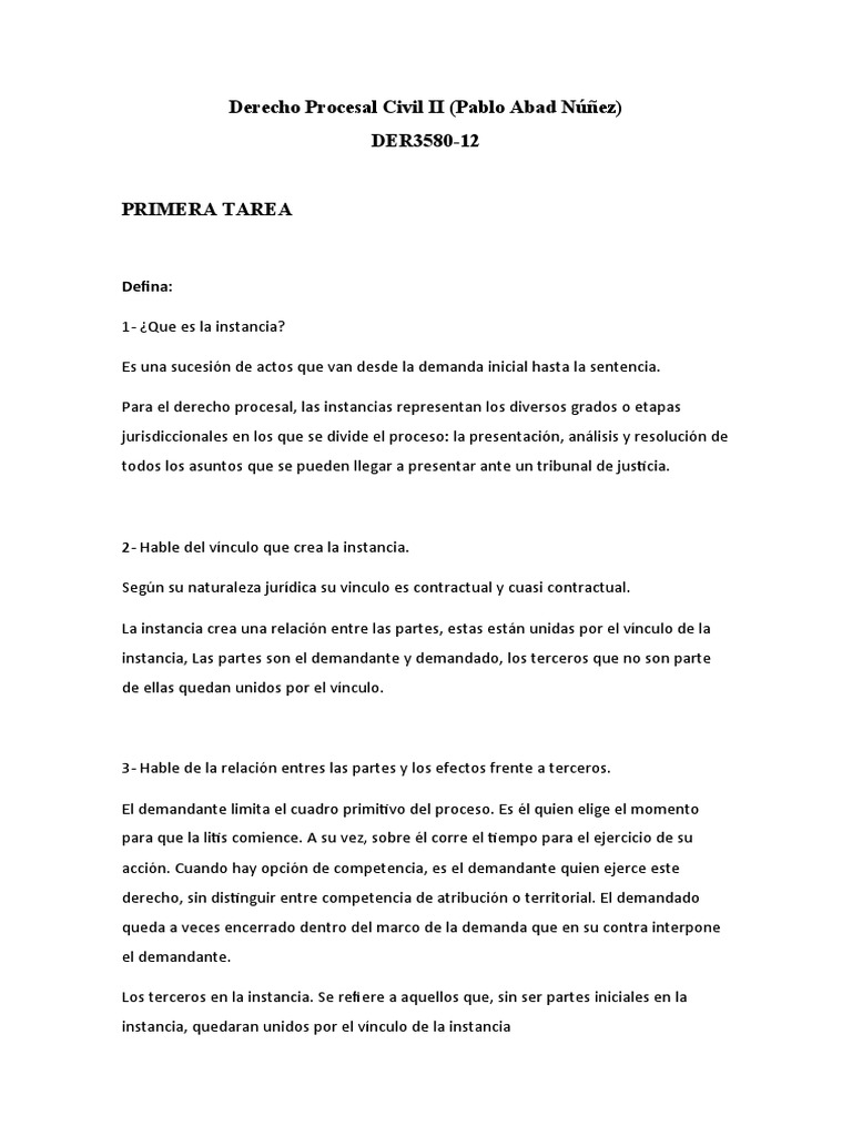 Primera Tarea Procesal Civil Ii | PDF