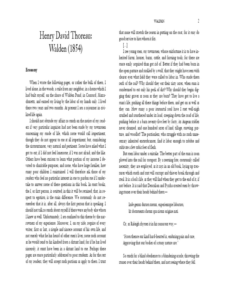 Thoreau Walden | PDF