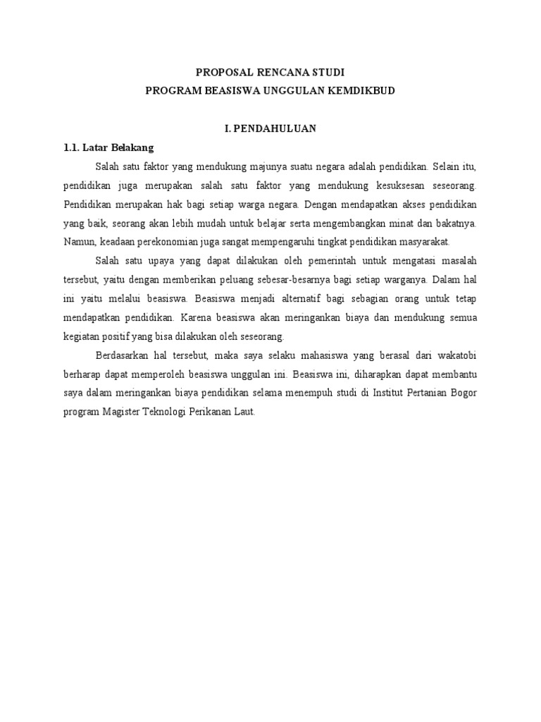 Proposal Rencana Studi | PDF