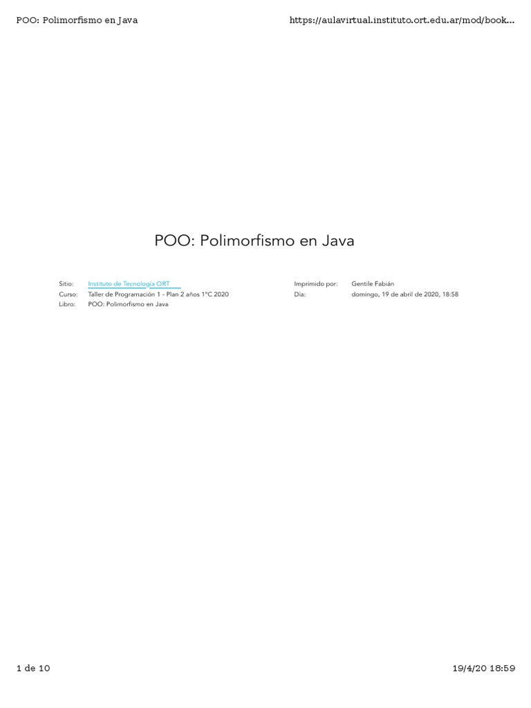 POO Polimorfismo en Java | PDF