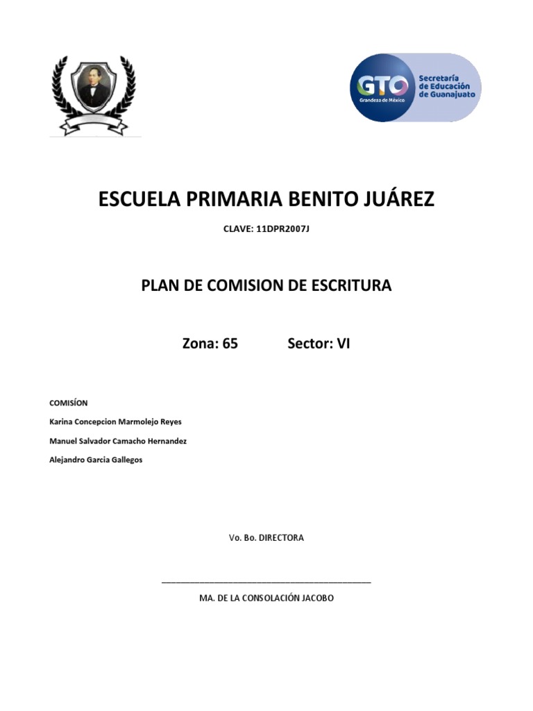 Plan de Comisiones Escolares 11DPR2007J | PDF | Escritura