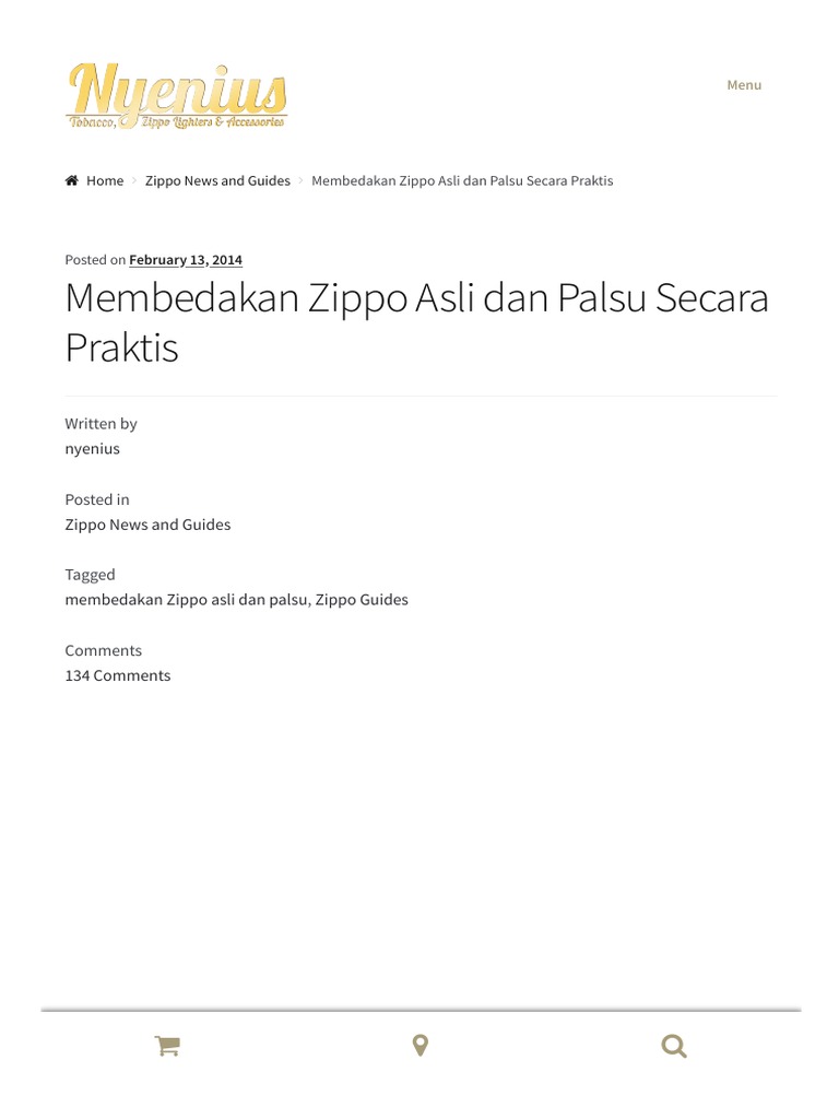 Membedakan Zippo Asli Dan Palsu Secara Praktis - Toko Zippo Nyenius | PDF