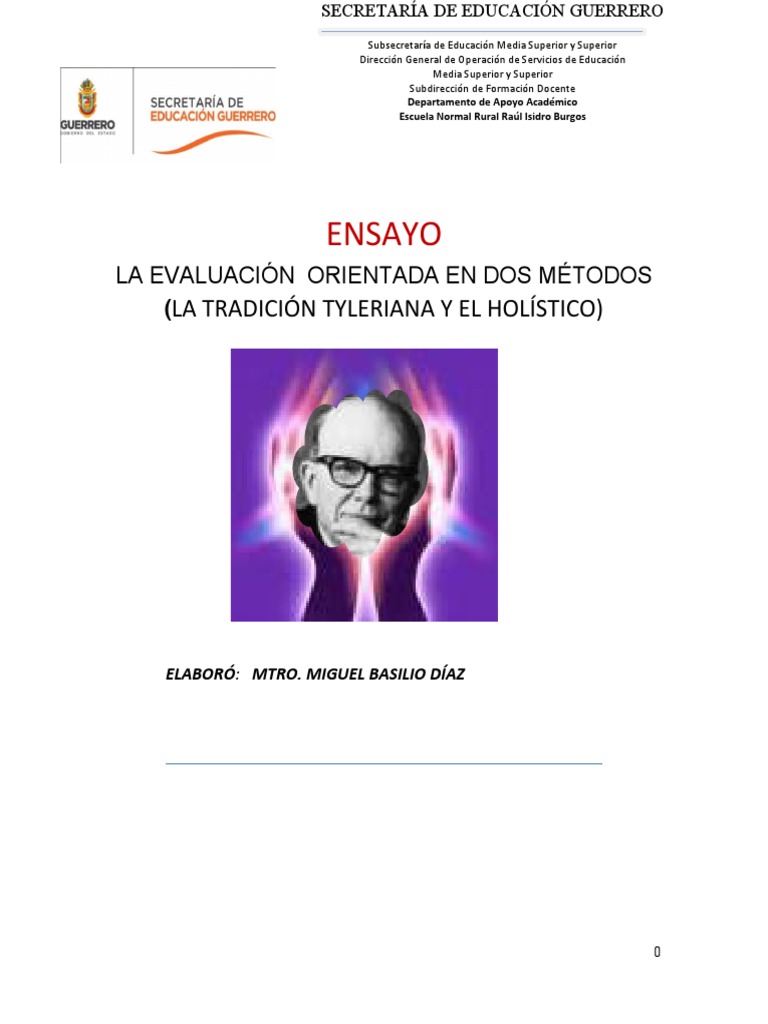 Evaluación: Modelos Tyleriano y Holístico | PDF | Evaluación | Plan de ...