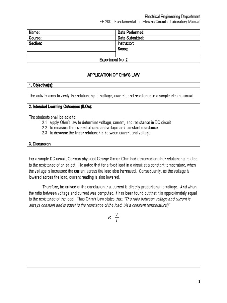 Experiment No. 2 | PDF