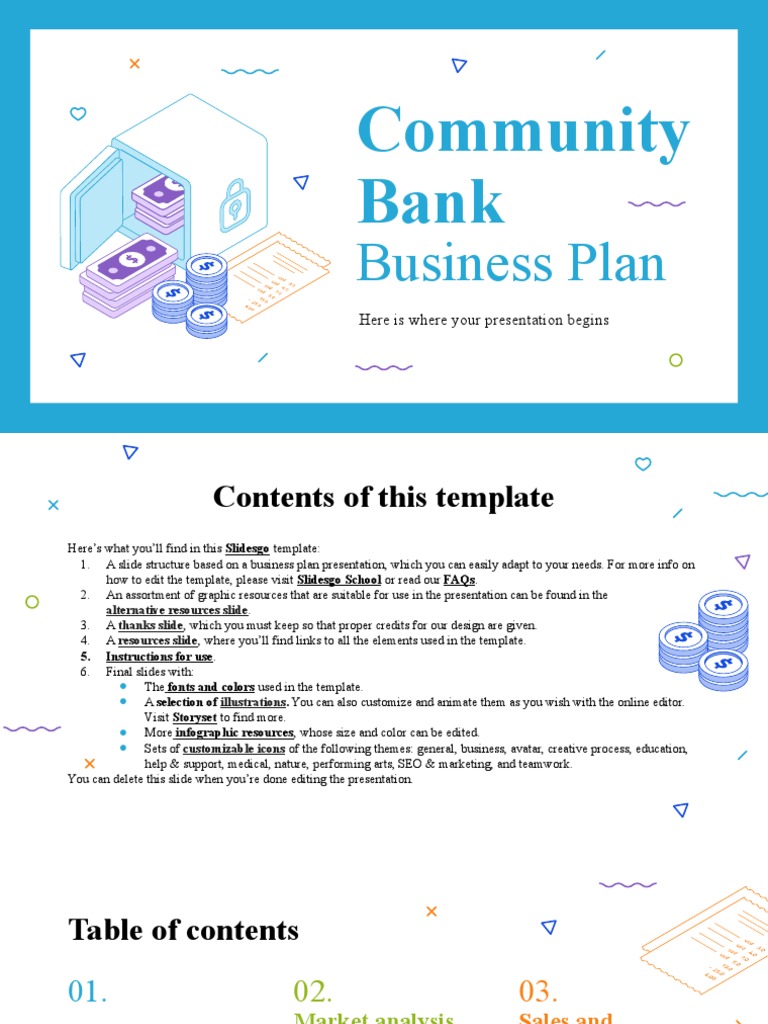 Community Bank Business Plan Blue Variant by Slidesgo | PDF | Planets ...