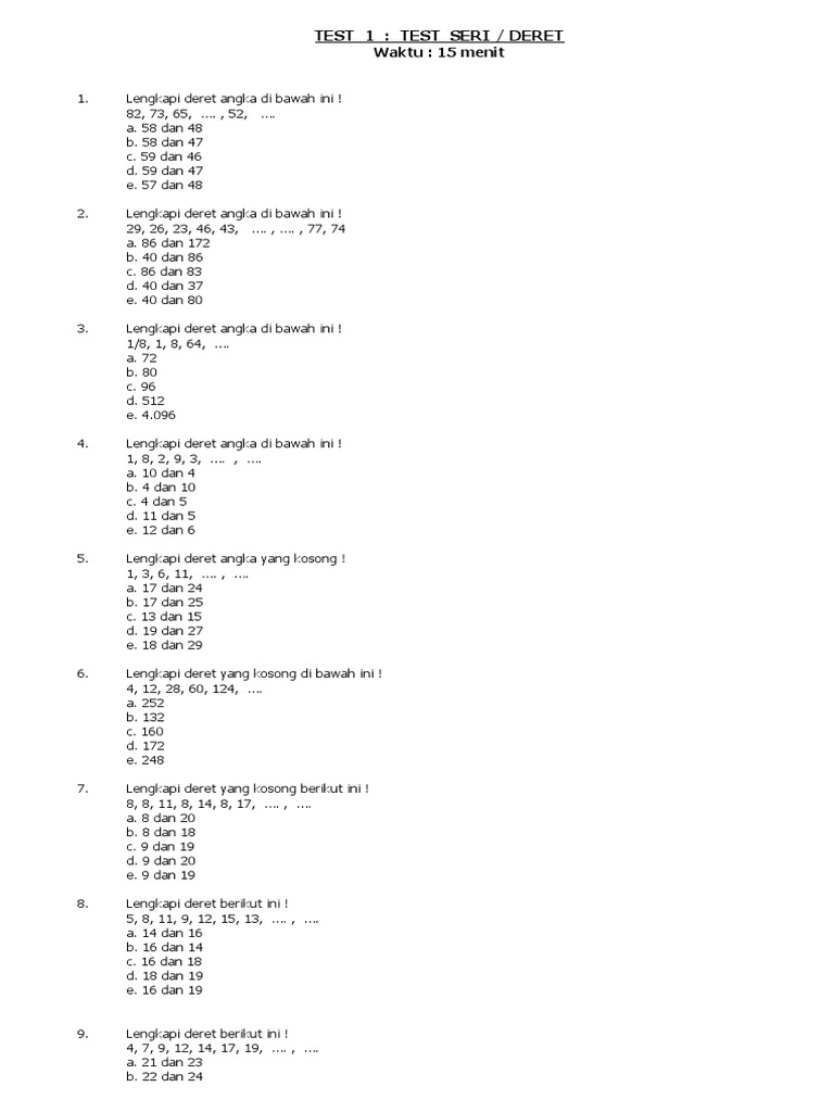 Tes Kemampuan Numerik | PDF